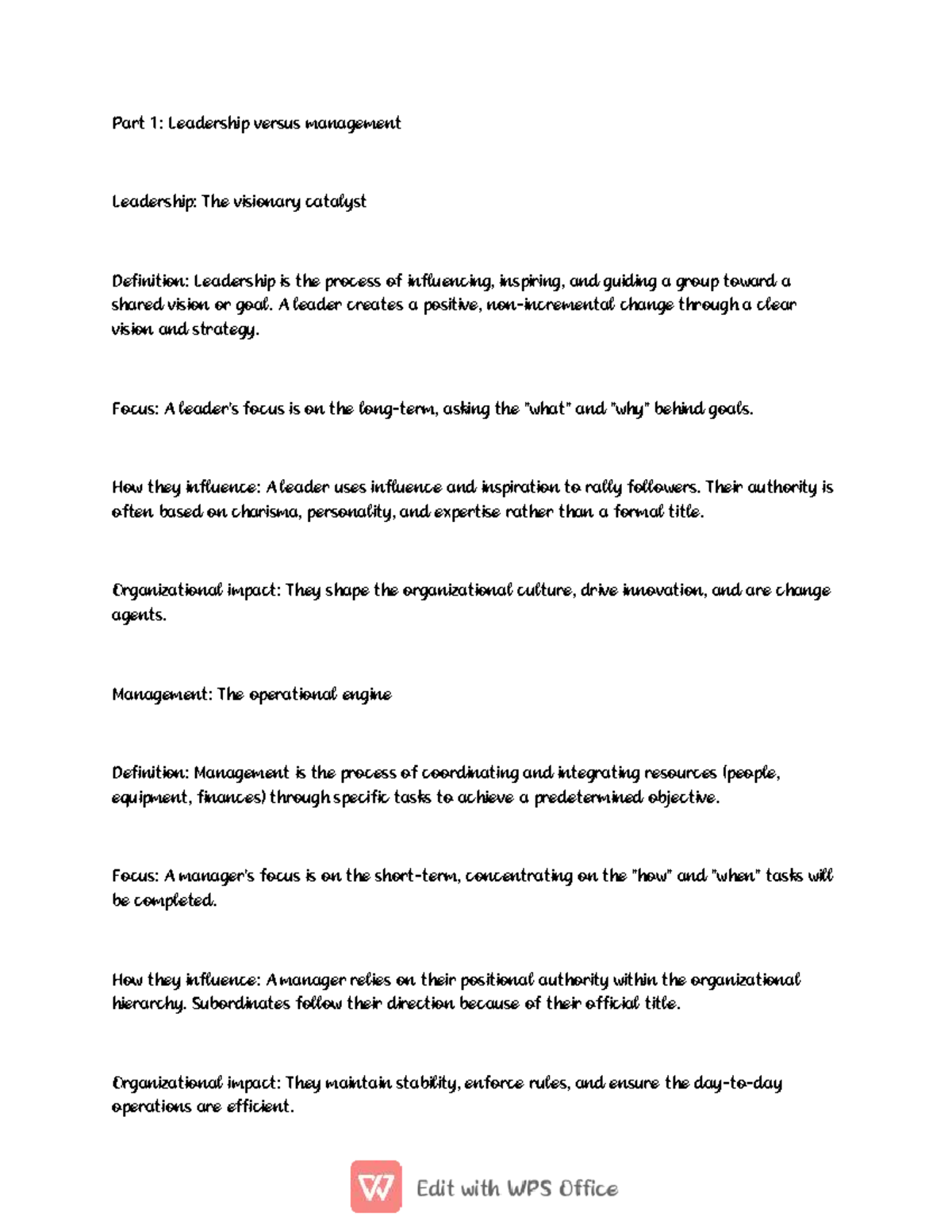 NCM-119: Leadership vs Management in Nursing - A Comprehensive Overview ...