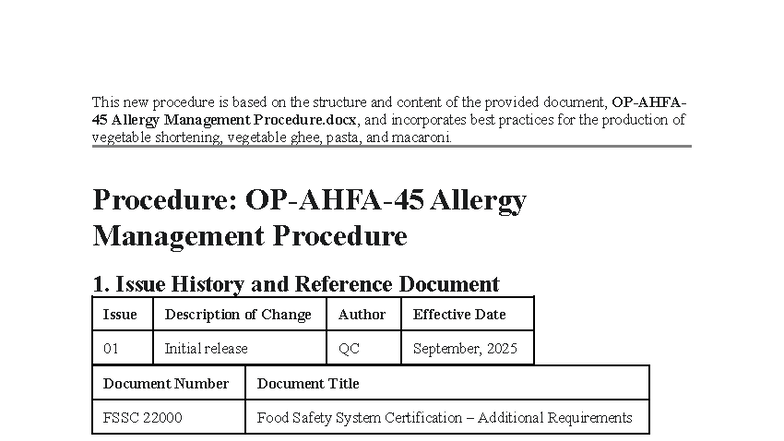Allergy Management Procedure for FSSC Certification: Best Practices ...
