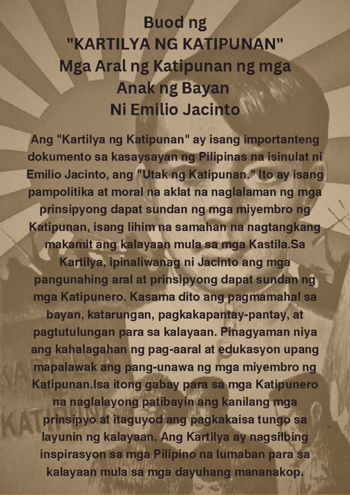 Emilio Jacinto Utak Ng Katipunan