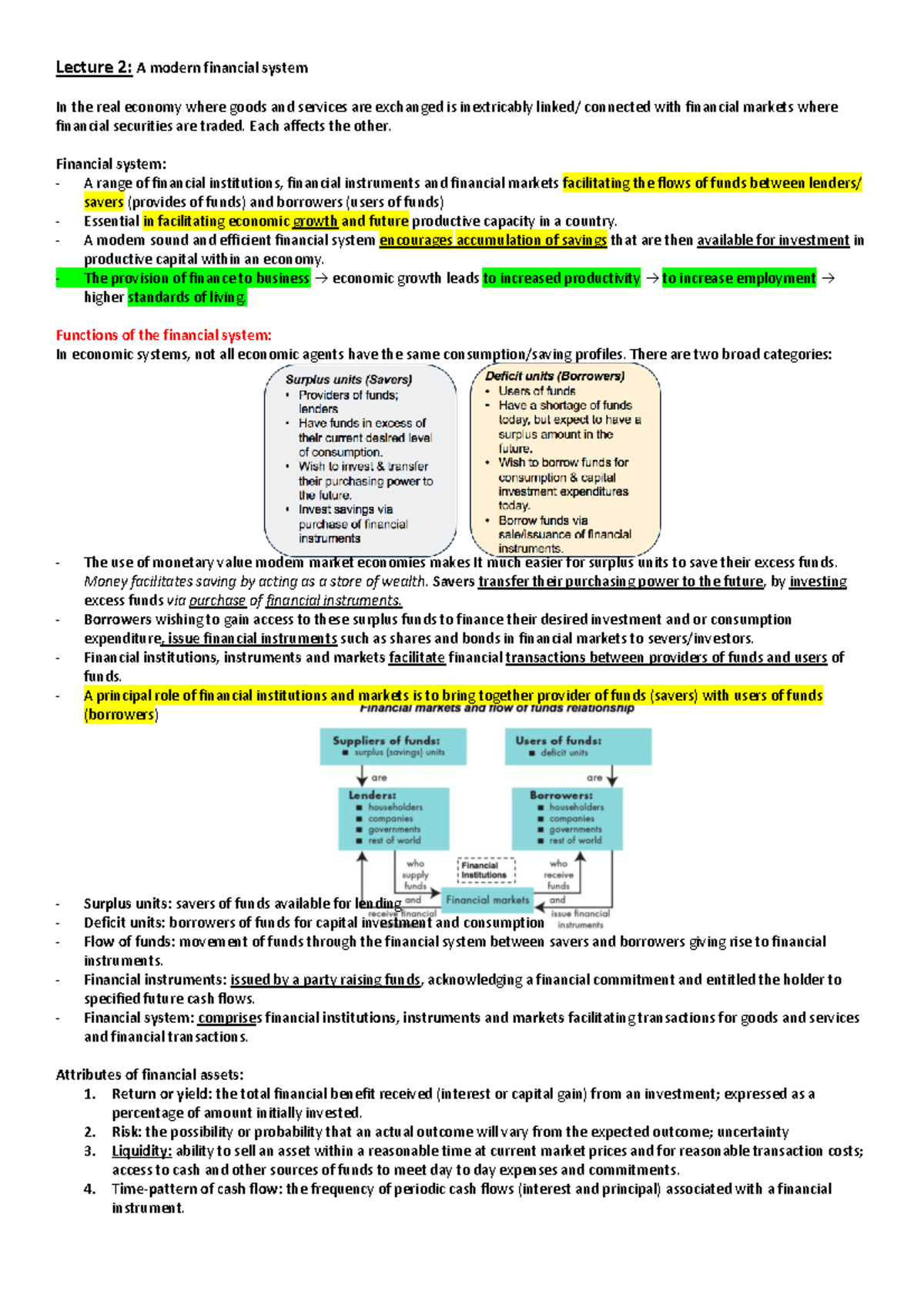 Lecture 2: Understanding the Modern Financial System - Studocu