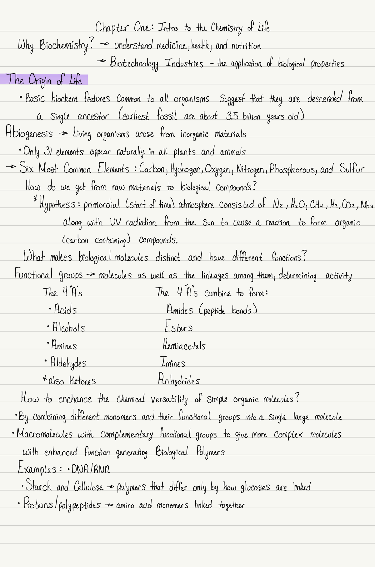 Principles of Biochemistry - Chapter One? Intro to the Chemistry f Lik ...