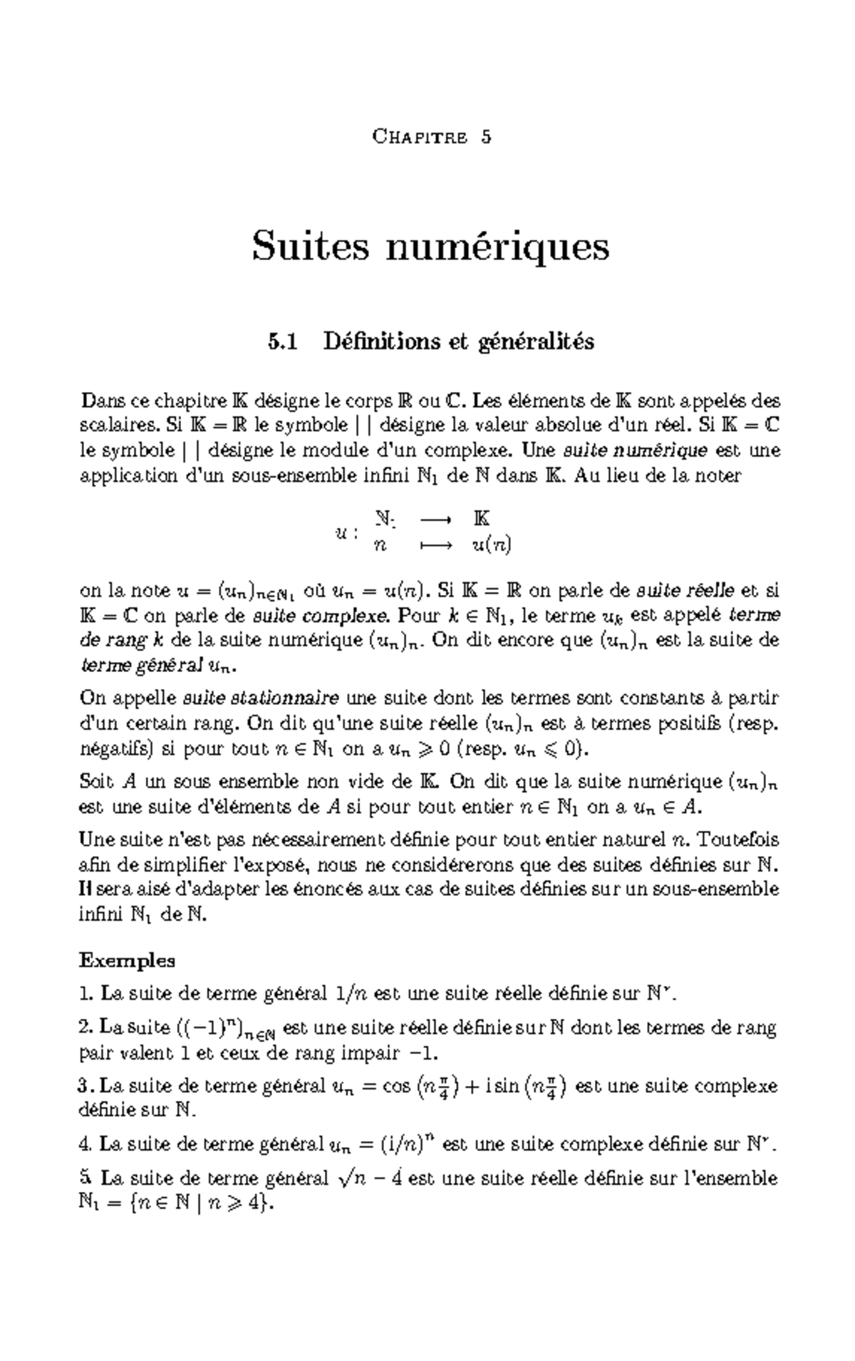 Analyse des Suites Numériques - Cours d'Analyse 1 - Studocu