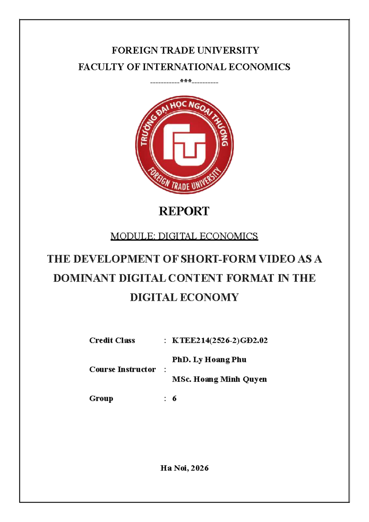 Digital Economics Report: The Rise of Short-Form Video Content - Studocu