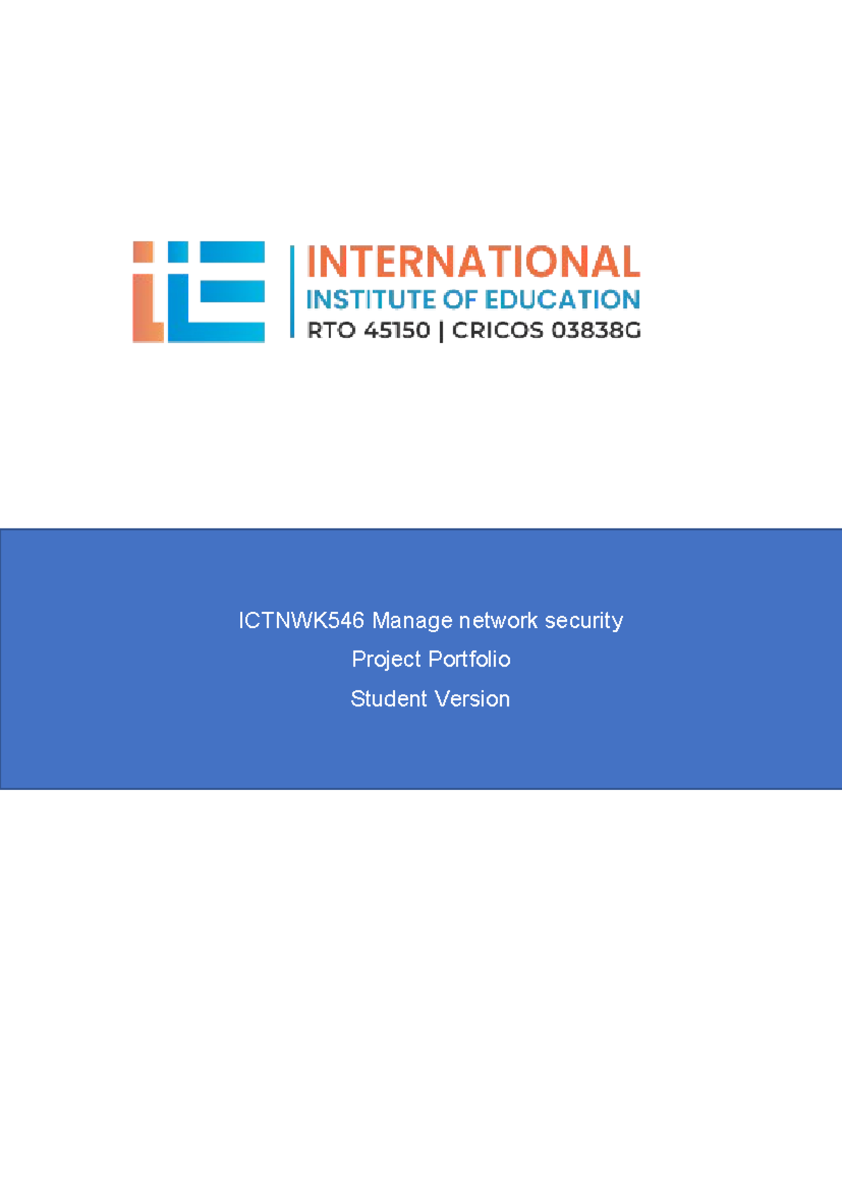 Ictnwk 546 Project Portfolio - ICTNWK546 Manage network security ...