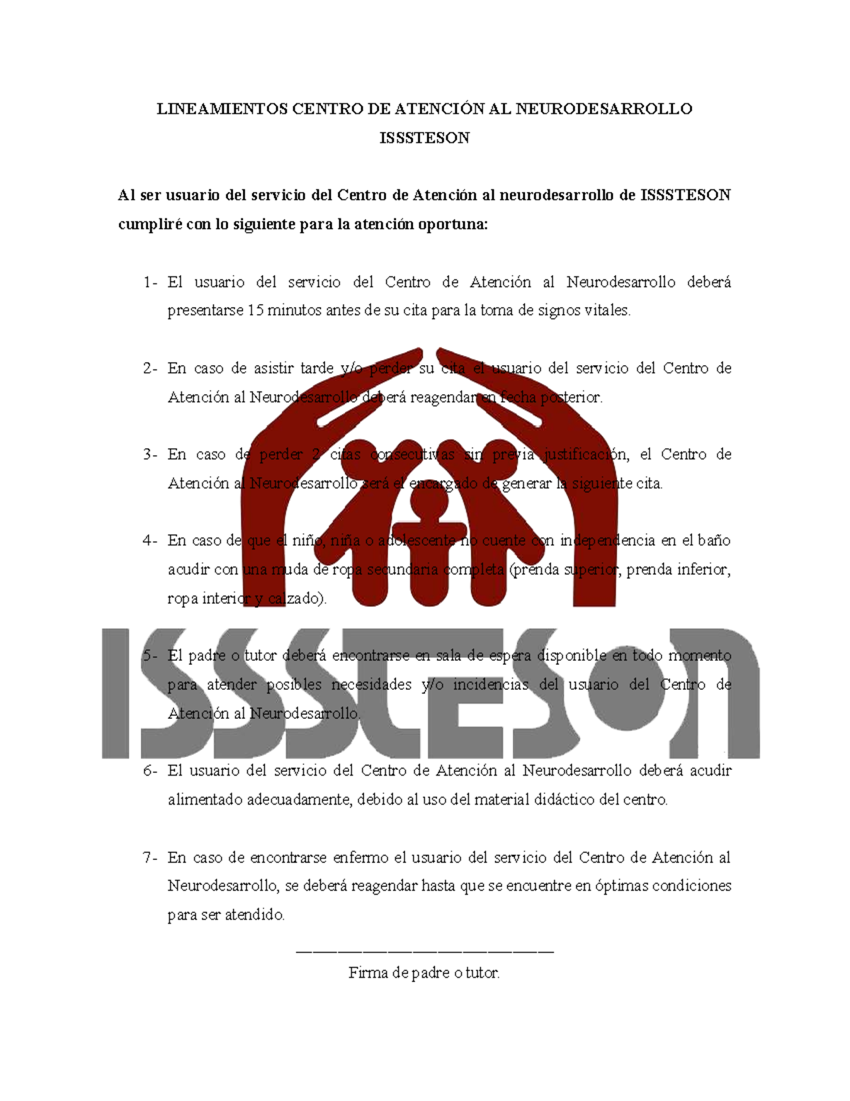 Lineamientos - es un trabajo acerca de reglas - LINEAMIENTOS CENTRO DE ...