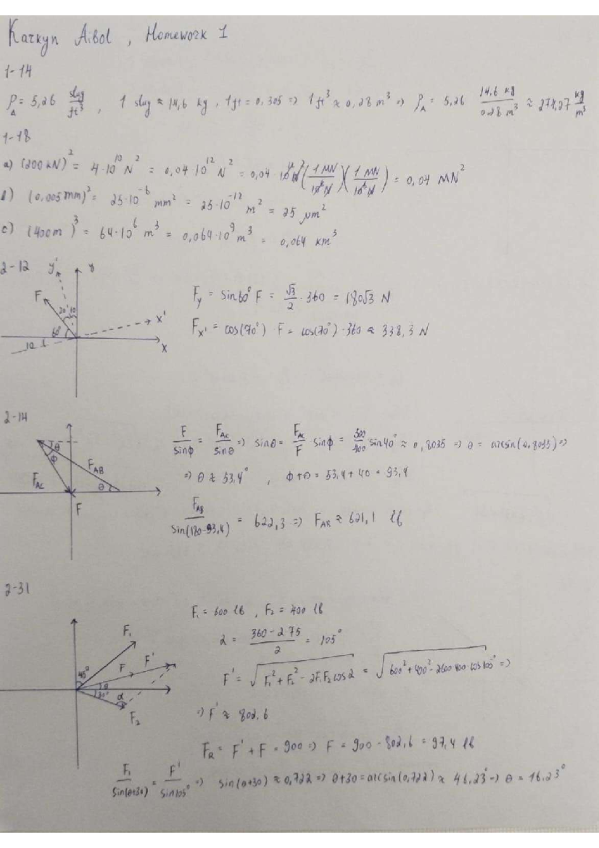 Homework 1 - Physics Calculations and Problem Solving - Studocu