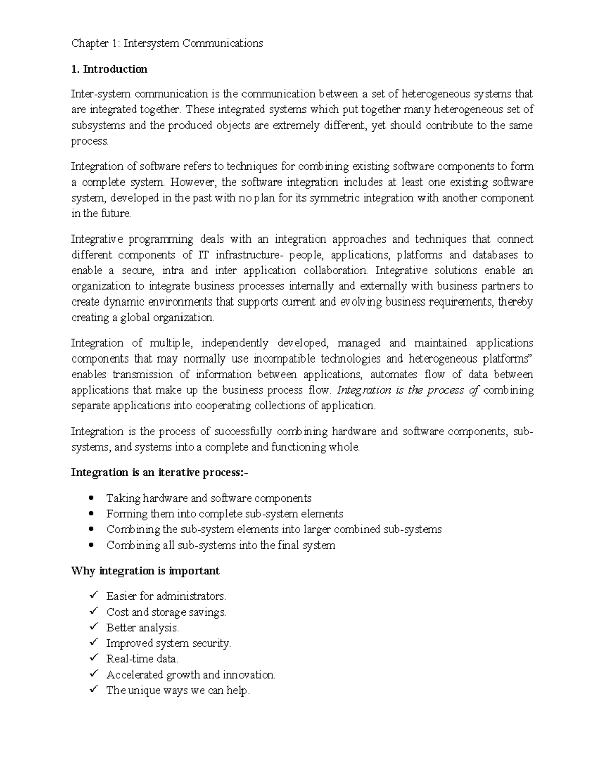 Intersystem Communications - Chapter 1 Overview and Insights - Studocu