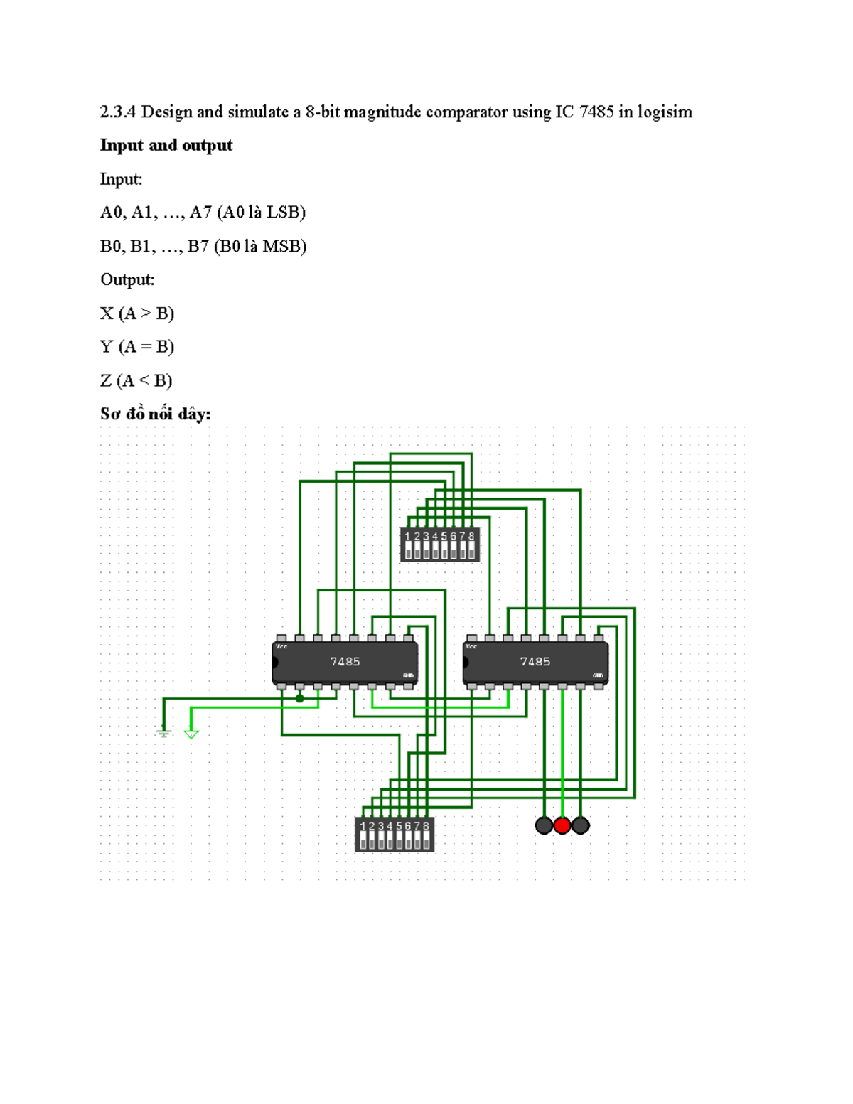 Lab 5: 8-Bit Magnitude Comparator Design with IC 7485 in Logisim - Studocu