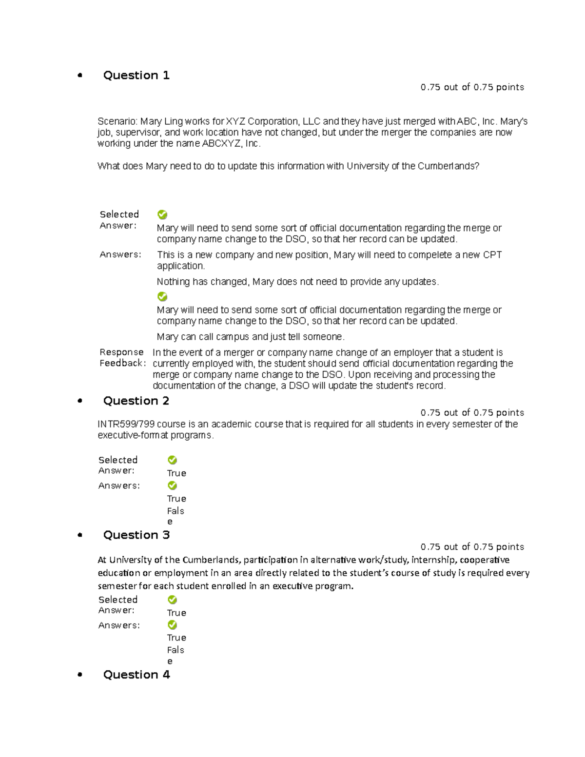 INTR599/799 Module 3 Quiz - Questions & Answers Overview - Studocu
