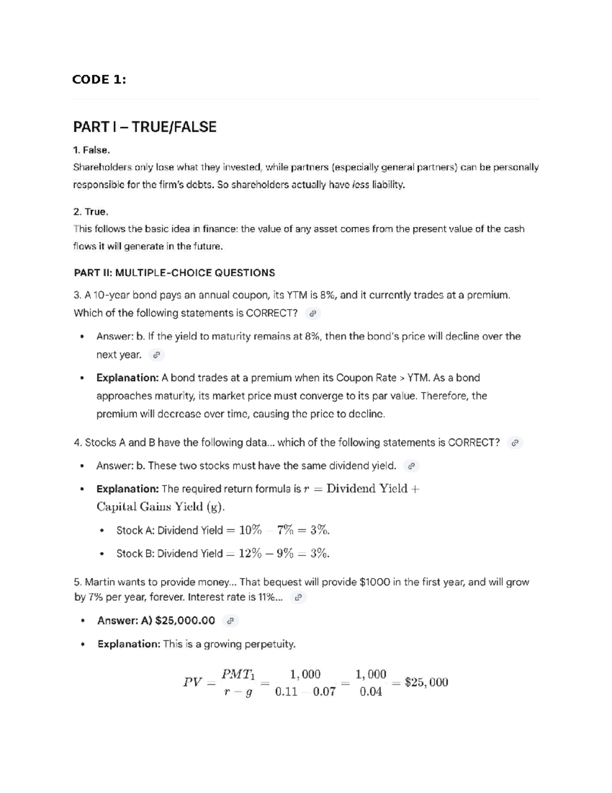 Final Exam FM: Key Concepts and Solutions - Studocu