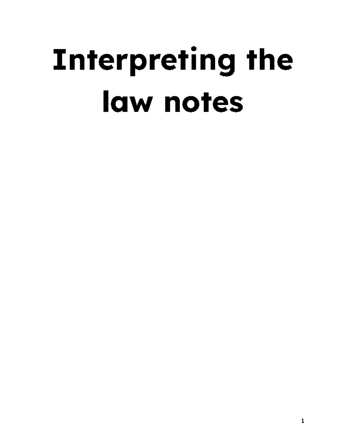 Interpreting Legislation: Key Concepts & Techniques (LAW 101) - Studocu
