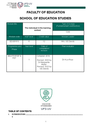 Grade 6 English FAL Lesson Plan T2 W7 & 8: Activities Overview - Studocu