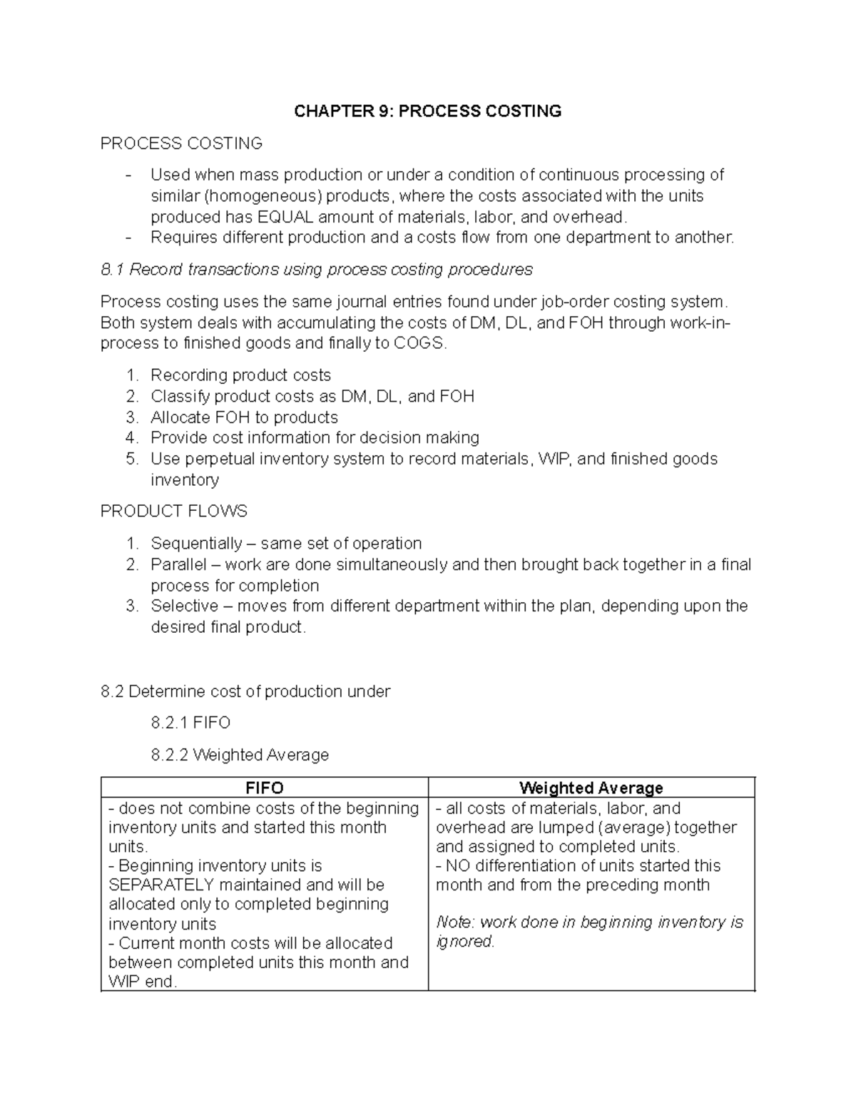 Chapter 9: Process Costing Overview in Cost Accounting - Studocu