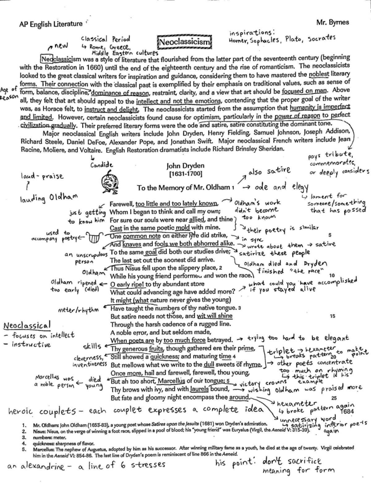 Neoclassical - Romantic Era Poetry - AP English Literature Mr. rnes ...