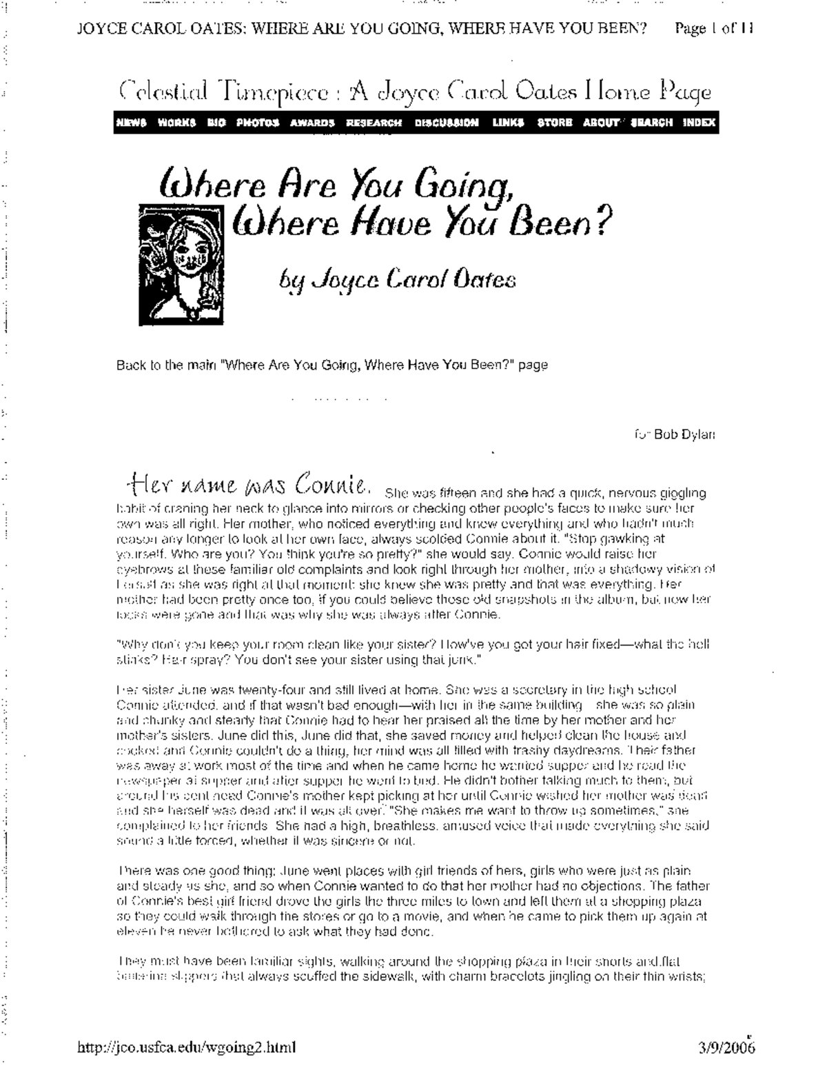 Where Are You Going Where Have You Been - Back to the main "Where Are ...