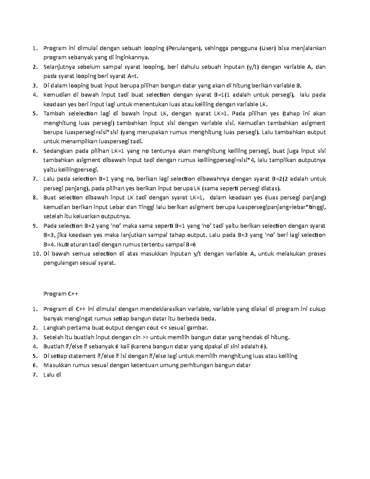 Laporan - penjelasan cara penggunaan aplikasi/program. - Program ini ...