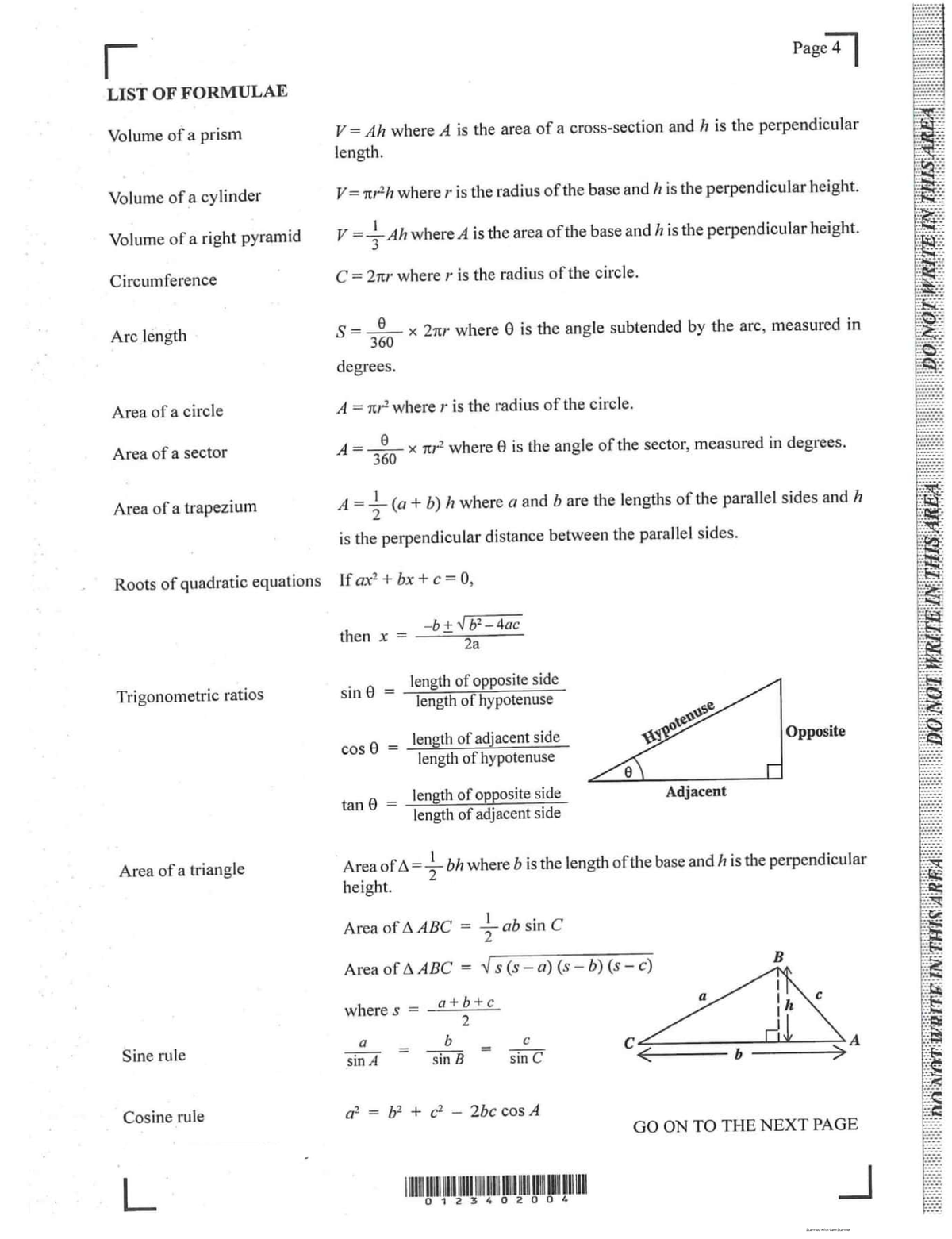 CSEC Mathematics May/June P2 2020: Key Formulas and Concepts - Studocu