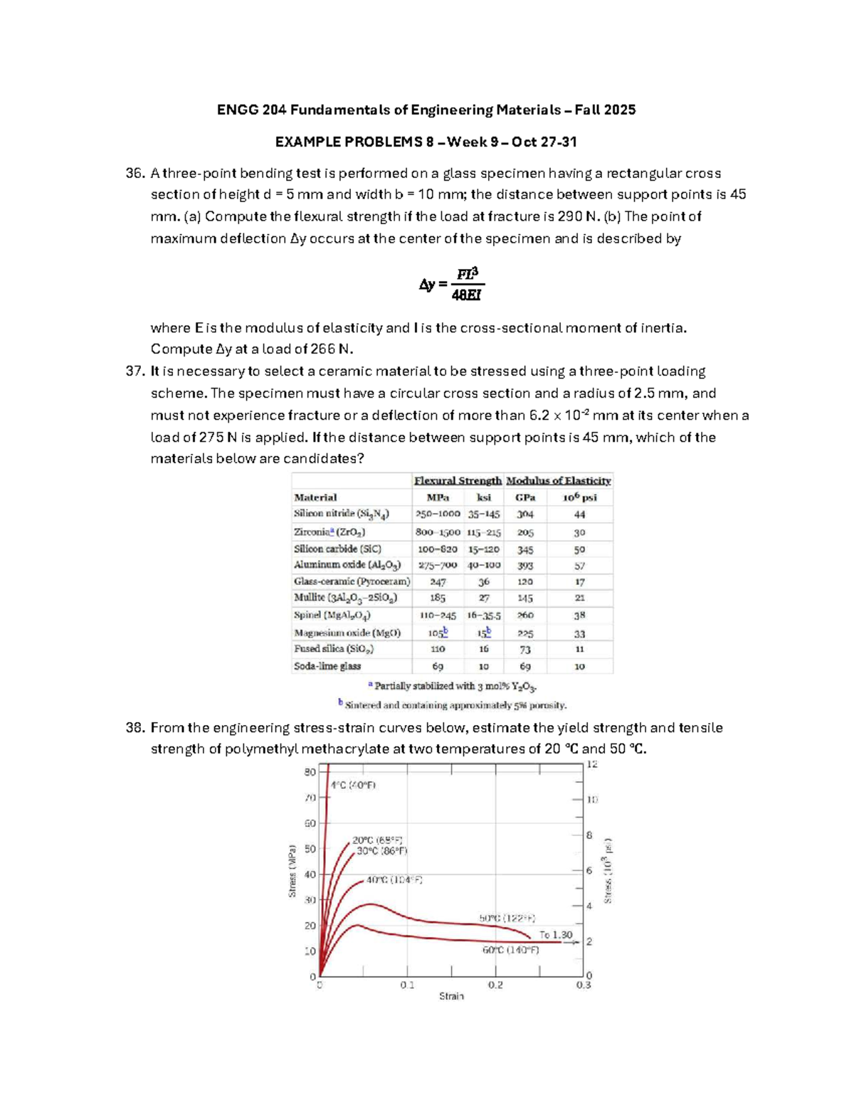ENGG 204 Example Problems: Fundamentals of Engineering Materials Week 9 ...