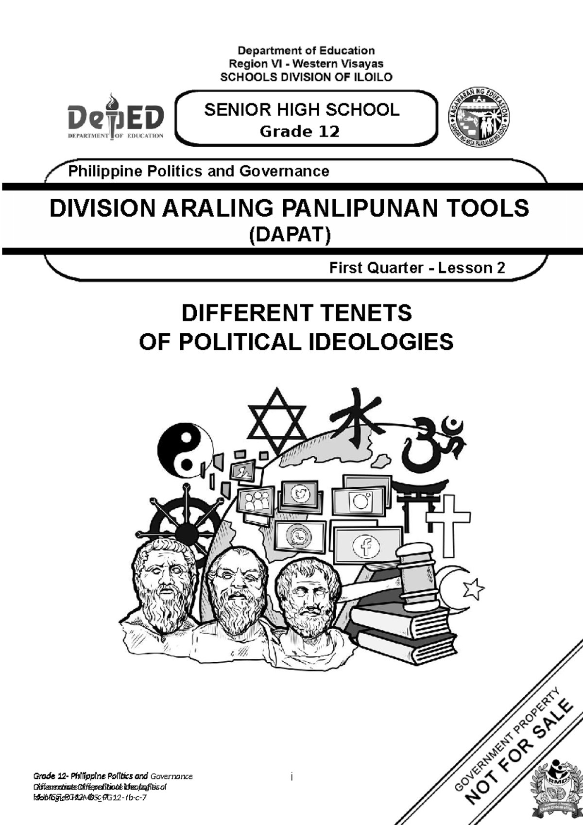HUMSS_PG12-PPG-Q1-Lesson 2: Political Ideologies Overview - Studocu