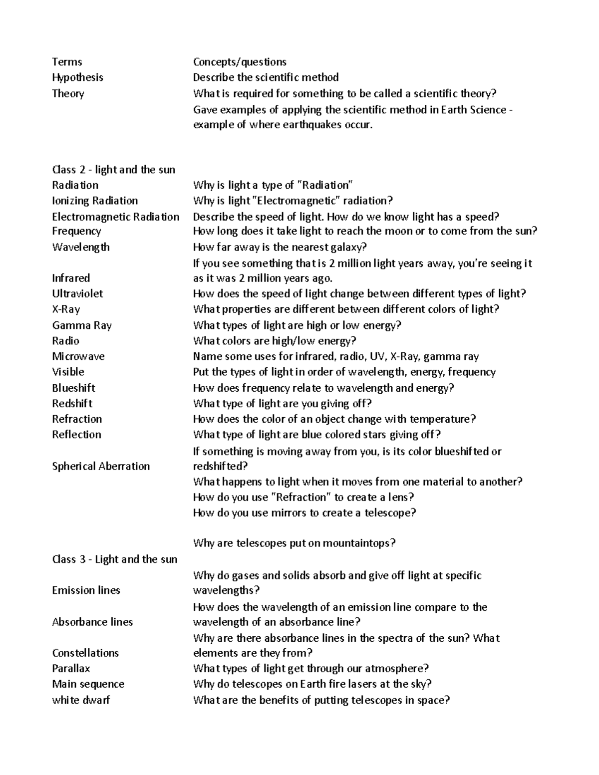 Astronomy Concepts & Questions: Review Notes for Course A7689 - Studocu