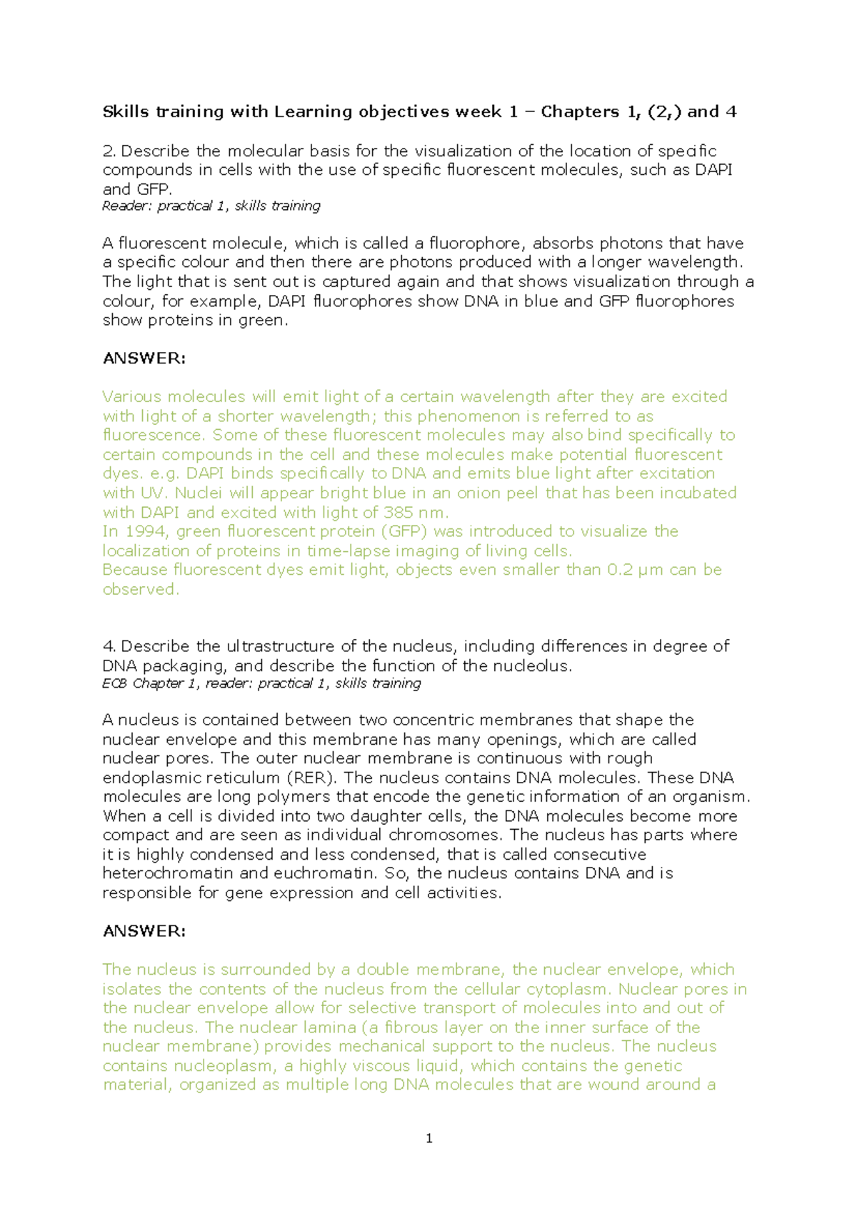 Skills Training - Week 1: Molecular Visualization & Nucleus Structure ...