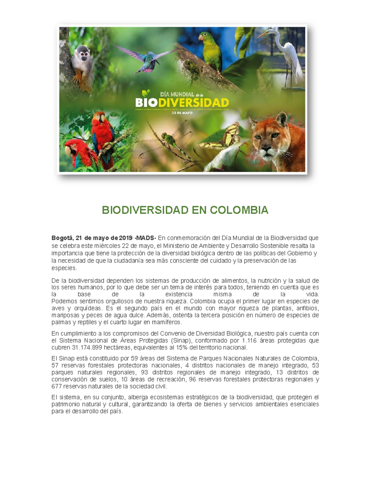 Biodiversidad de Colombia, segundo país con más biodiversidad del mundo ...