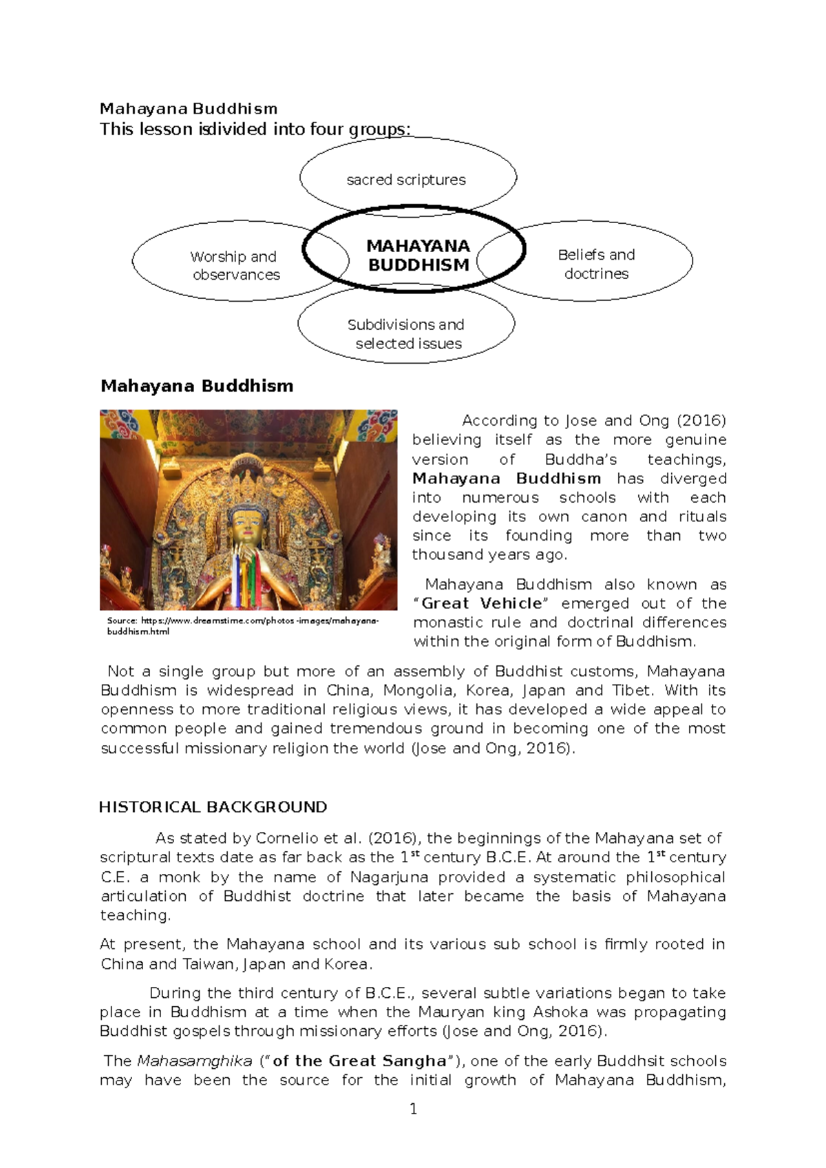 Mahayana Buddhism: Overview, History, and Key Teachings - Studocu