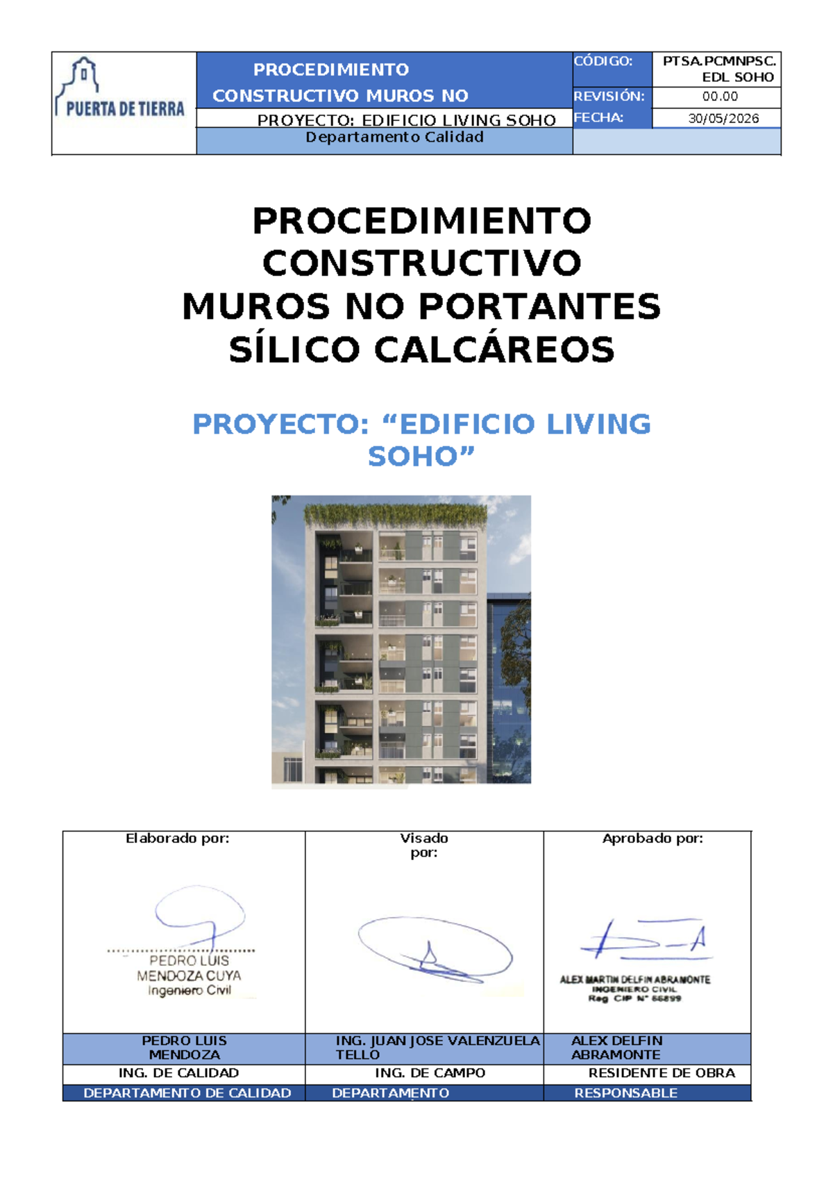 Procedimiento Constructivo Muros NO Portantes Sílico Calcáreos - PTSA ...