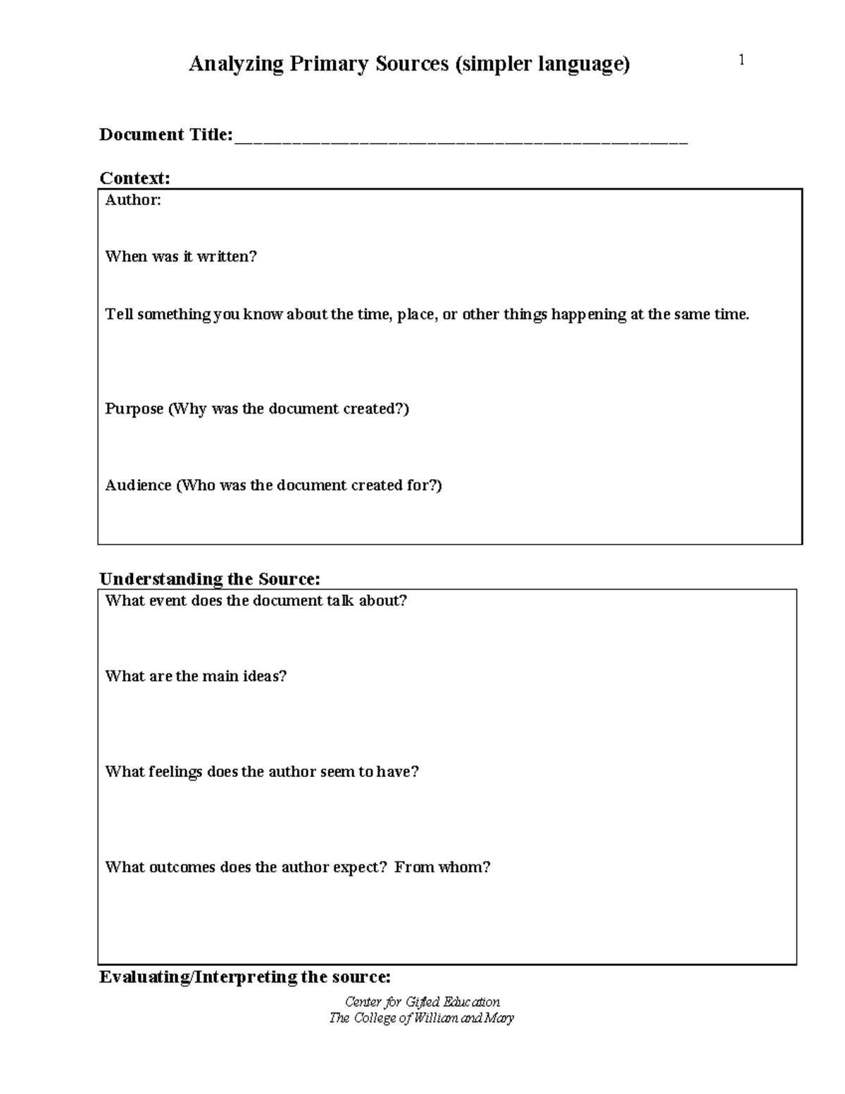 Analyzing Primary Sources: Simplified Language Guide - Studocu