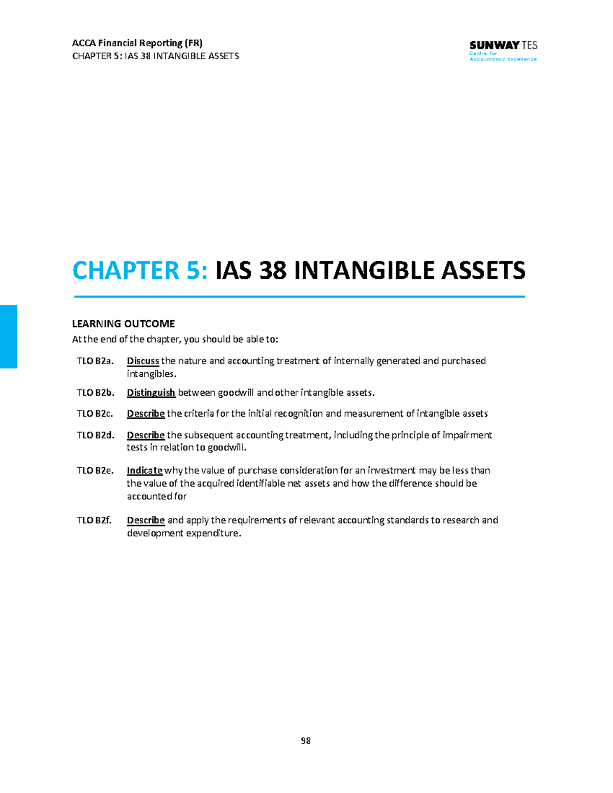 Chapter 5: Understanding IAS 38 Intangible Assets in Accounting - Studocu