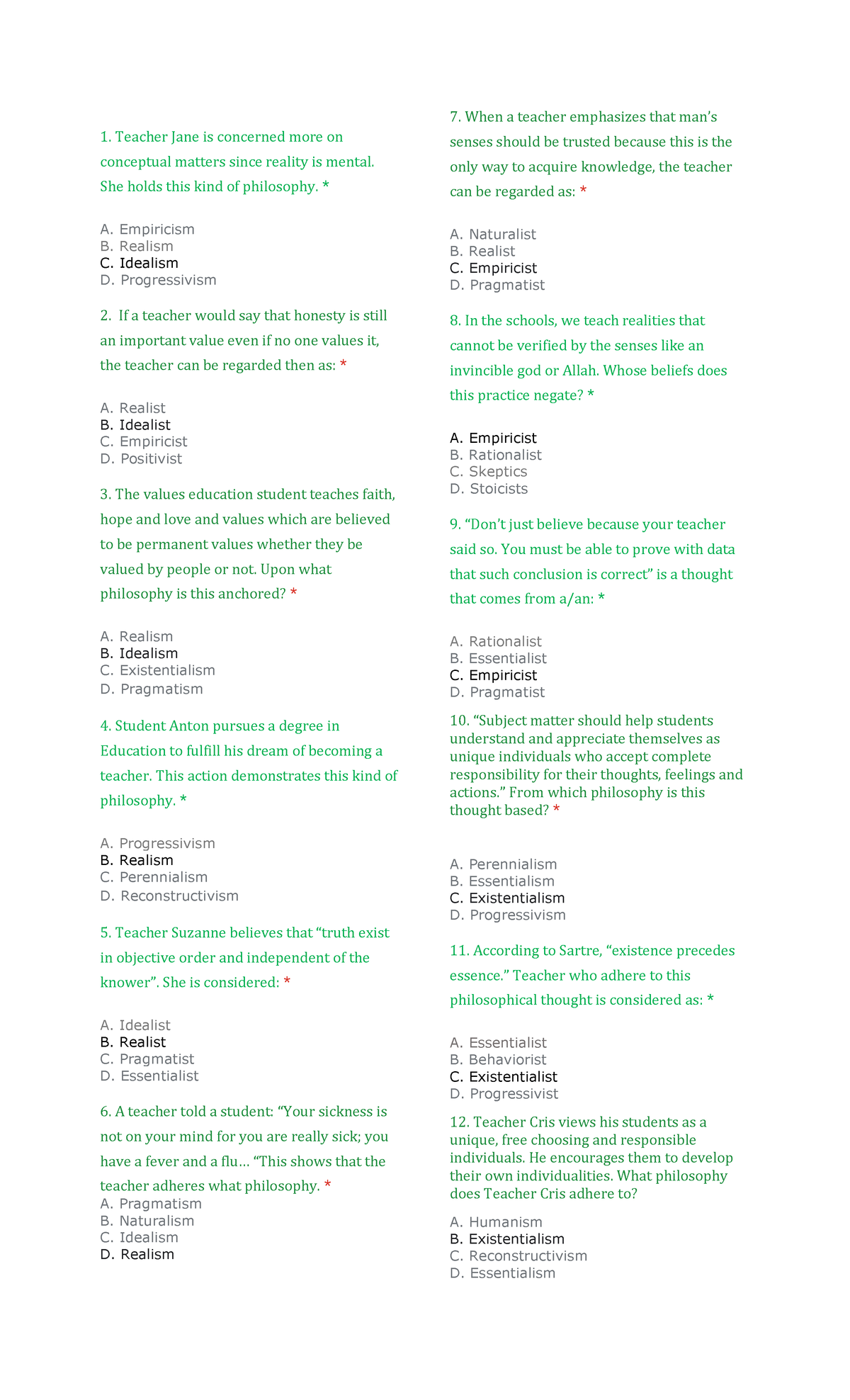 PHI 101: Philosophies of Education - Key Concepts and Questions - Studocu