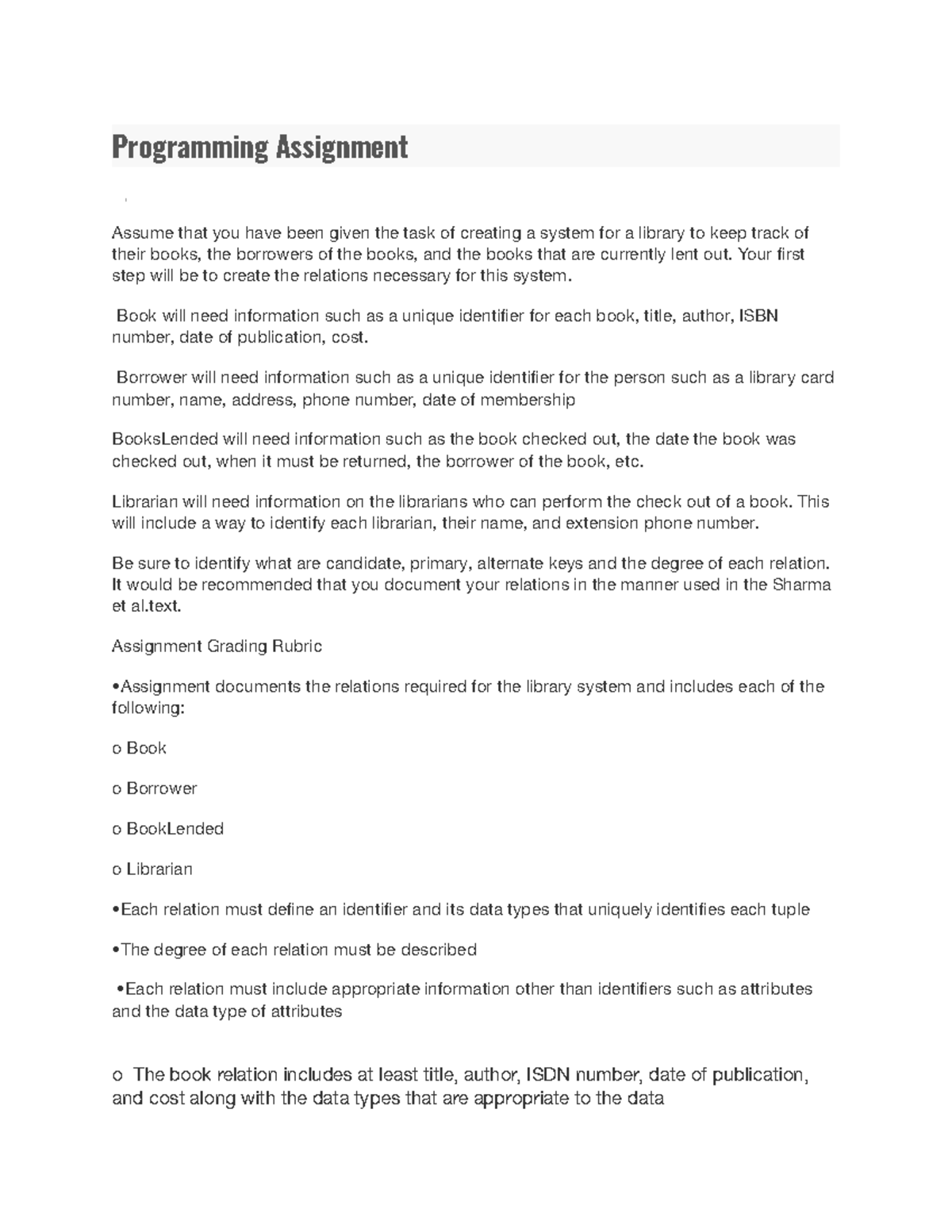 Programming Assignment Unit 1 - Programming Assignment Assume that you ...