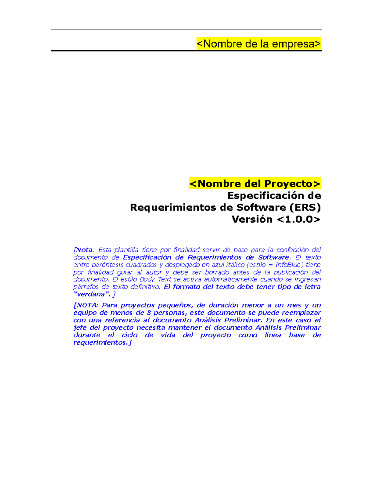 Plantilla ERS - Especificación de Requerimientos de Software (IBM ...
