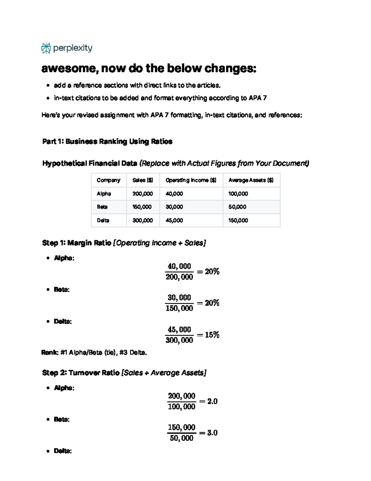 Business Ranking Analysis & Comprehensive Assessment (FIN 301) - Studocu