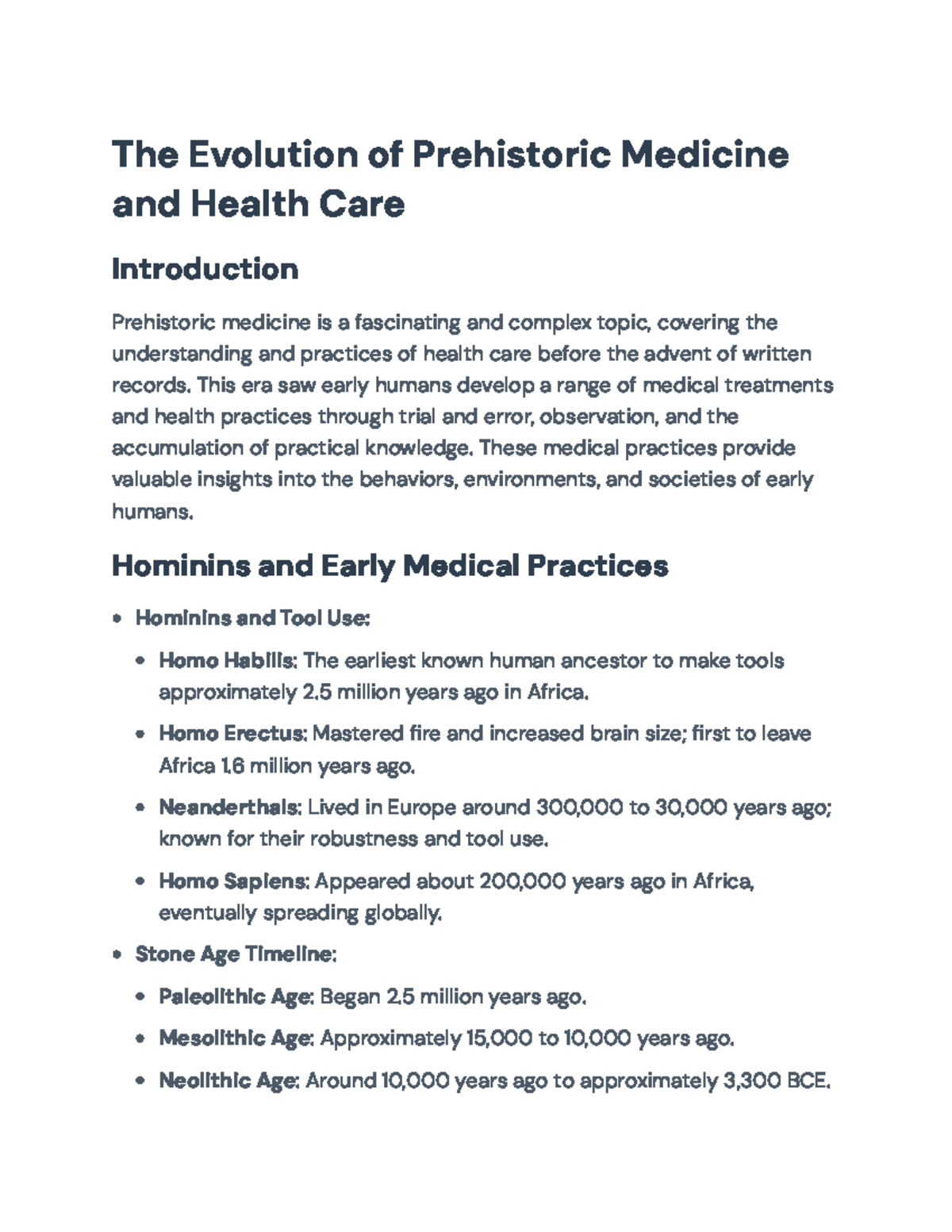 The Evolution of Prehistoric Medicine and Healthcare Practices - The ...