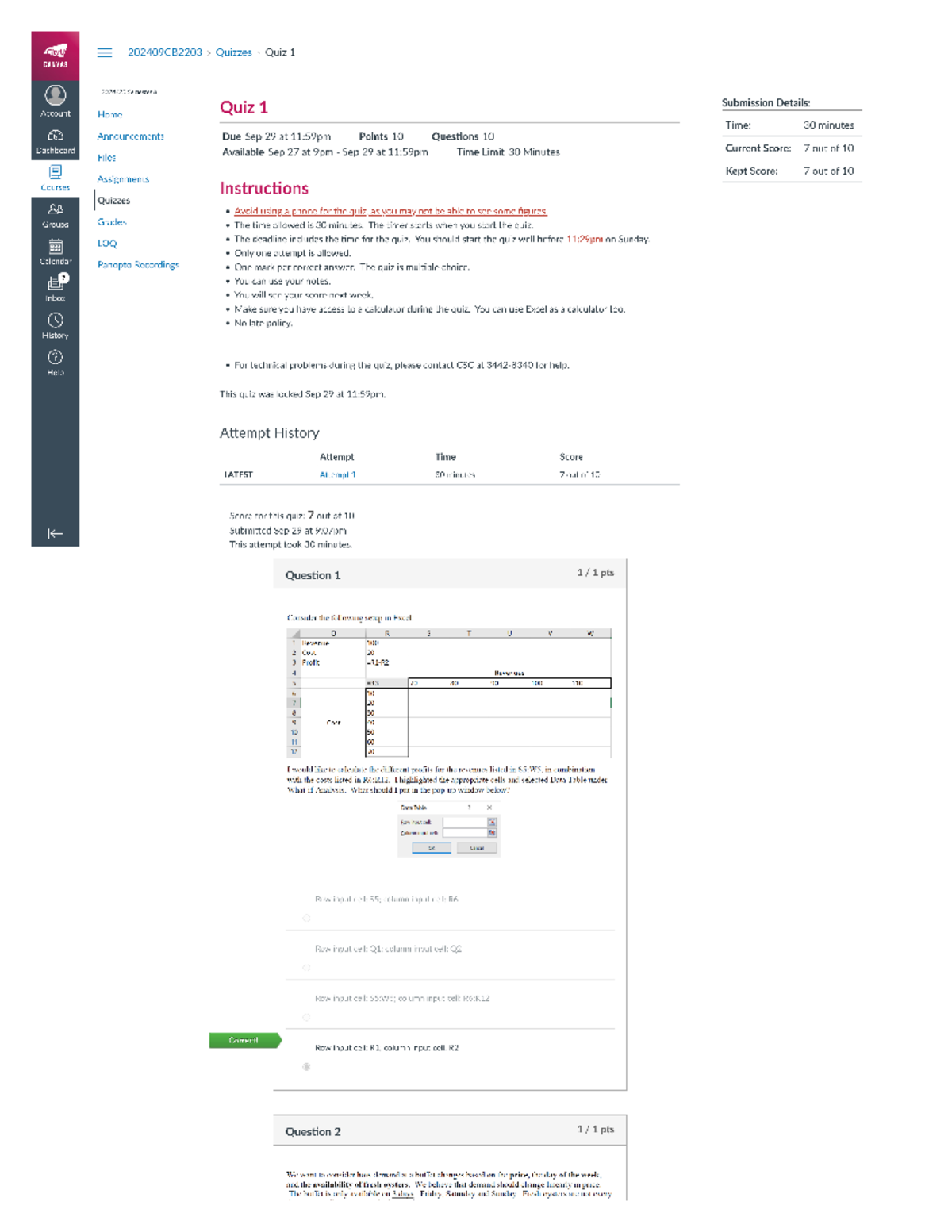 Quiz 1 Overview for CB2203 - 2024 Semester A Exam Insights - Studocu
