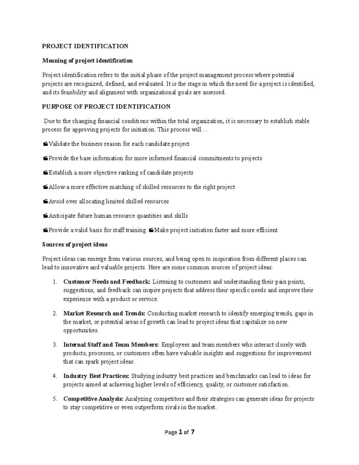 Project Identification: Understanding Feasibility and Methodologies ...
