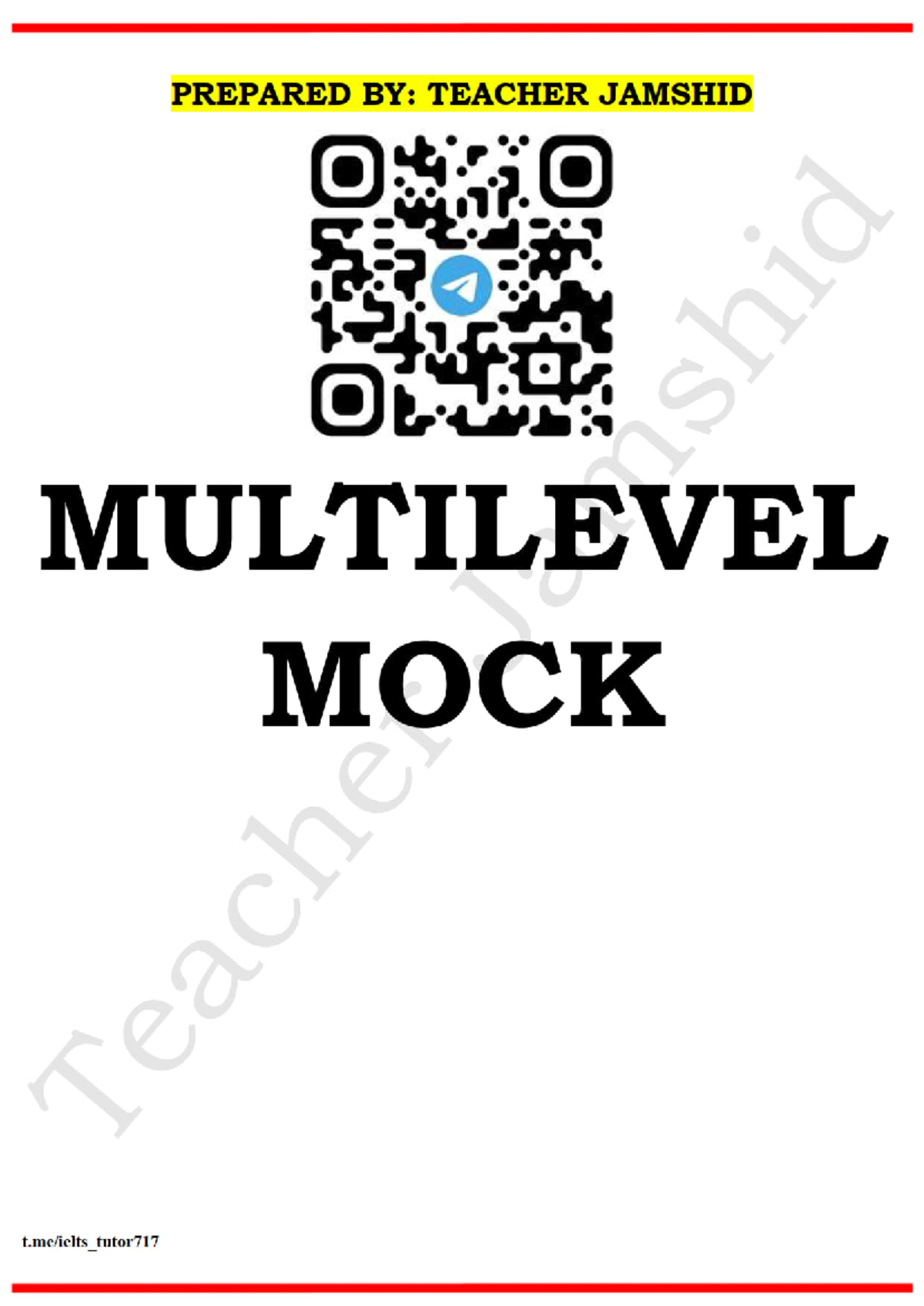 Real Exam Reading MOCK - Multilevel Test Preparation Notes - Studocu
