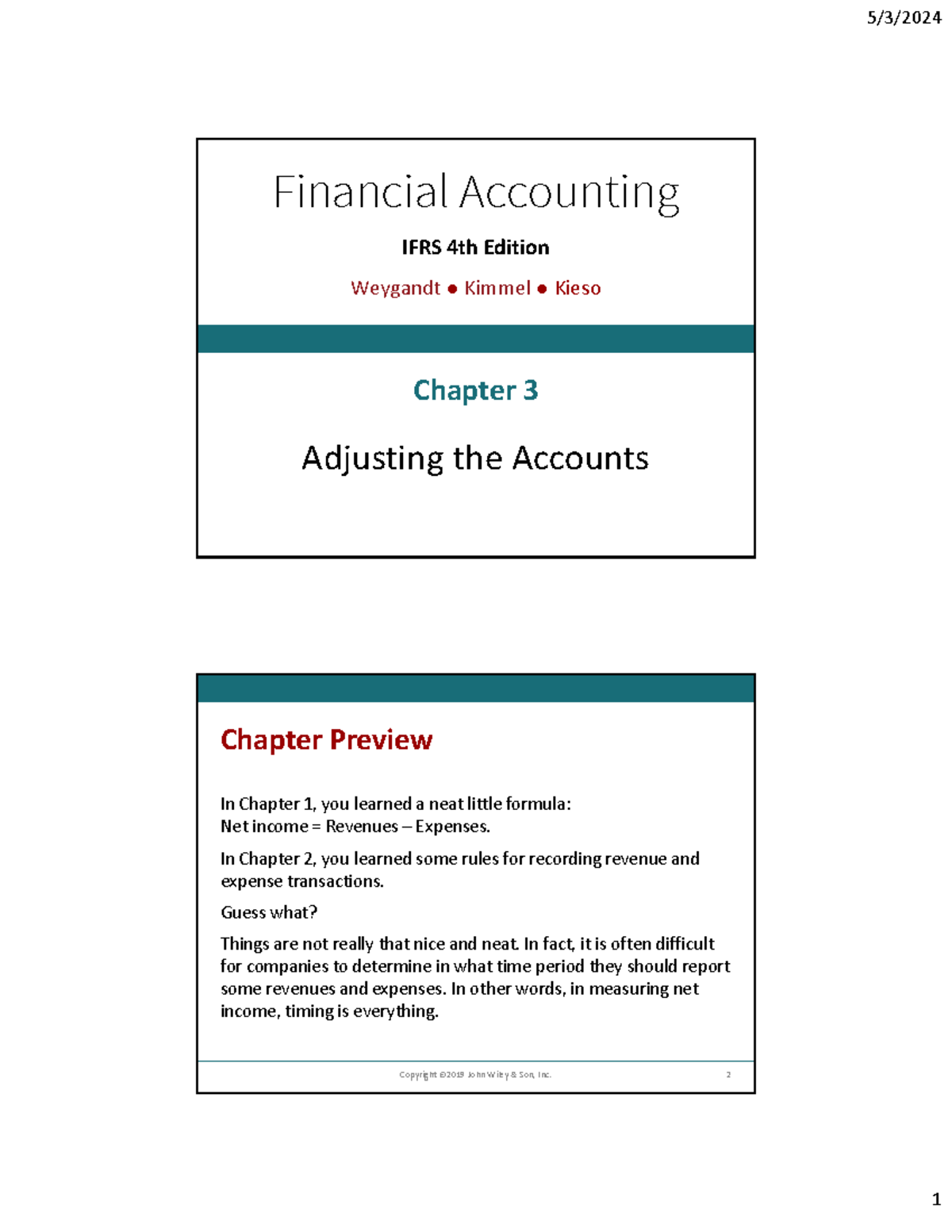 Financial Accounting IFRS - Chapter 3: Adjusting the Accounts - Studocu