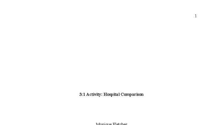 IHP 610: Hospital Comparison Analysis and Patient Satisfaction Insights ...