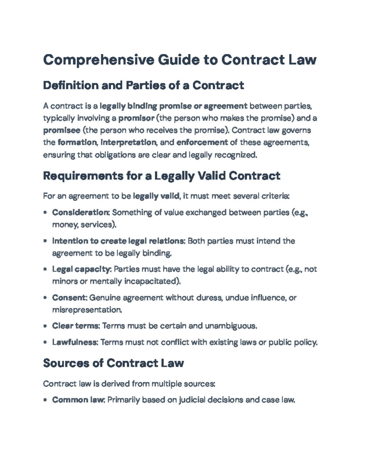 Comprehensive Guide to Contract Law: Definitions, Principles & Remedies ...