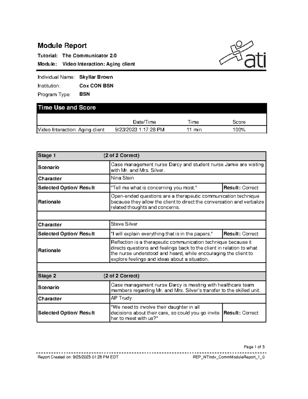 Simulation Results - ATI - Module: Virtual Interaction: Clients and ...