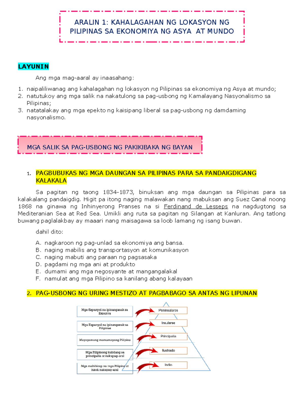 Hekasi 6 Lesson 1: Kahalagahan ng Lokasyon ng Pilipinas sa Ekonomiya ...