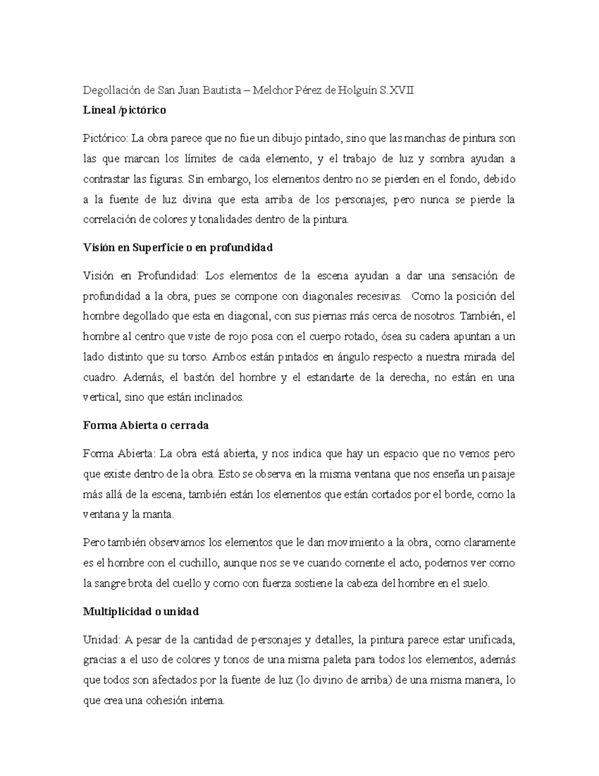 Análisis del Cuadro "Degollación de San Juan Bautista" - Bitácora SF ...