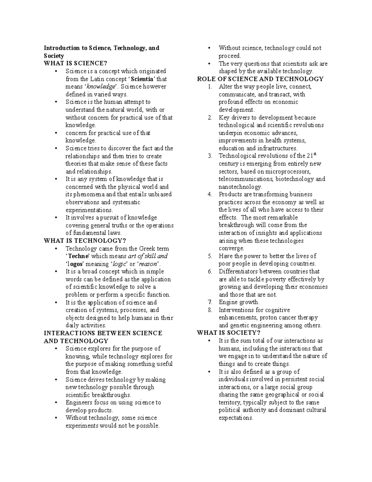 Introduction to STS: Exploring Science, Technology, and Society - Studocu