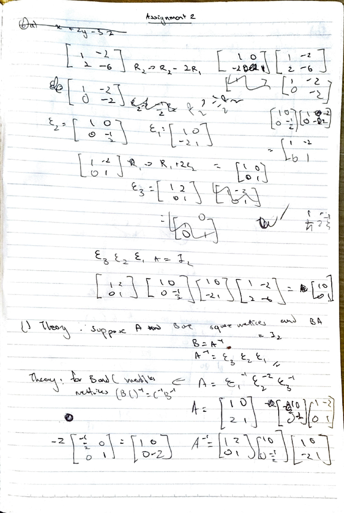 Lin Alg Summer Assignment 2 Soln - Oat Assignment 2 20 the the 4 foi ...