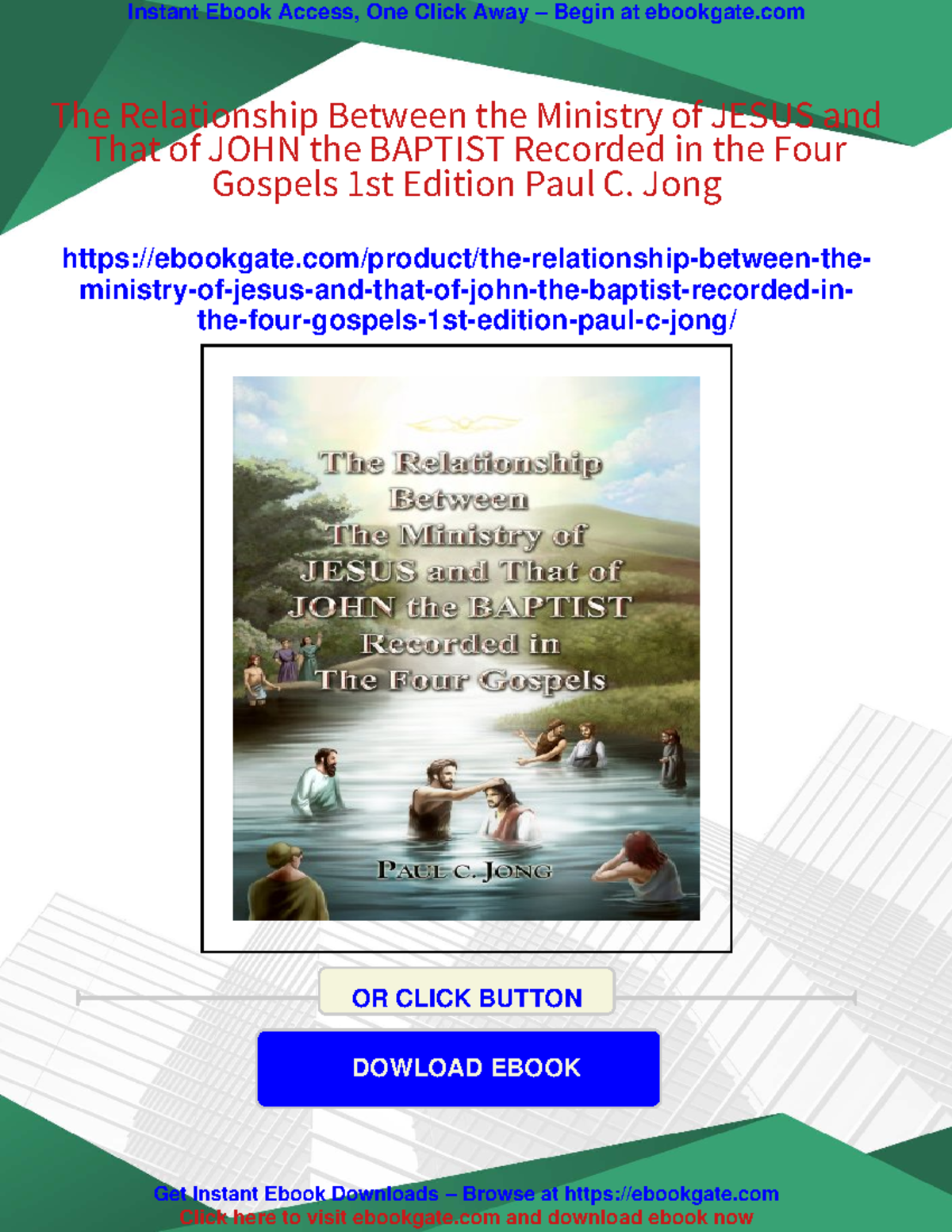 The Relationship Between Jesus and John the Baptist in the Gospels ...