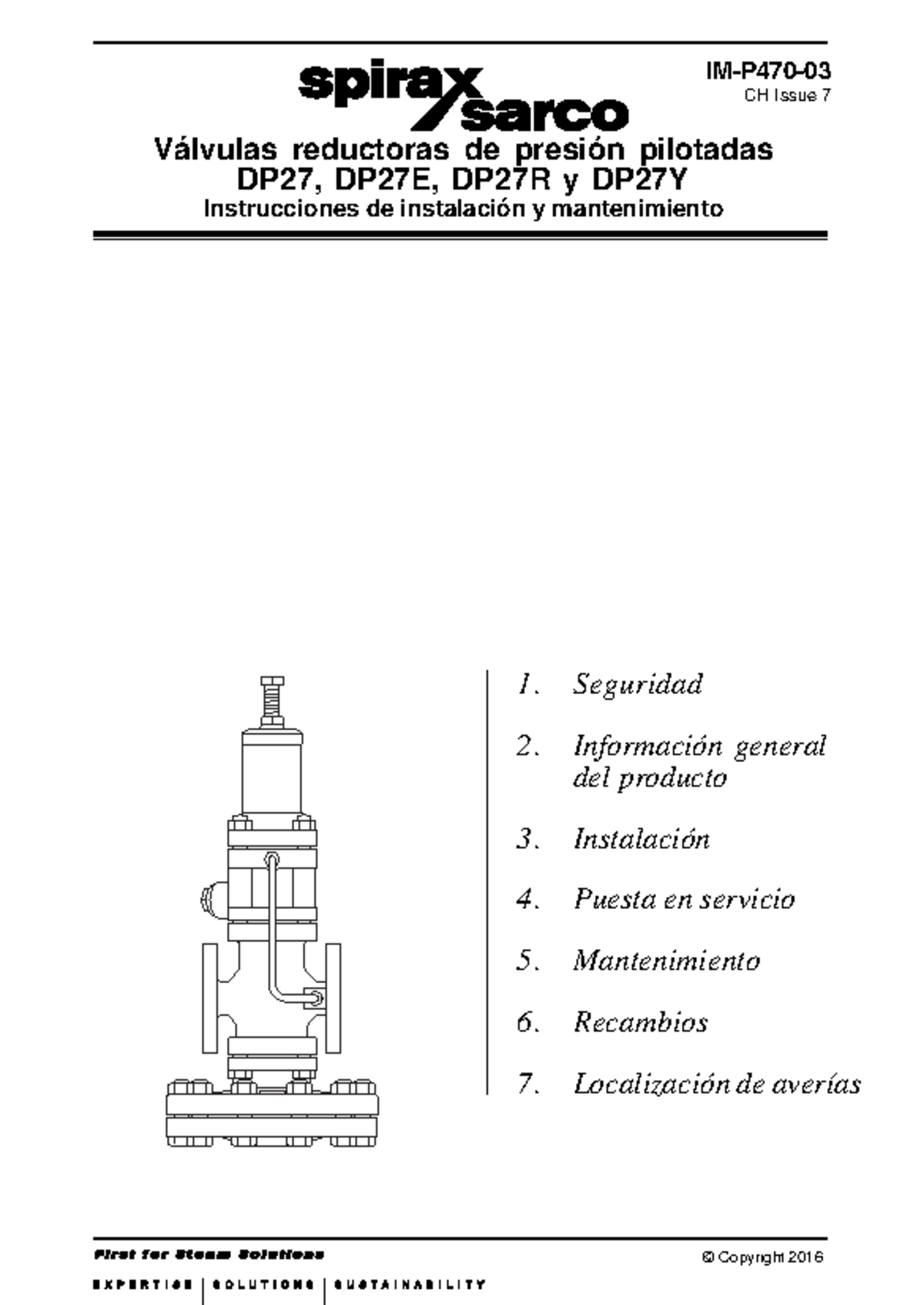 Manual de Instalación y Mantenimiento DP27 - Válvulas Reductoras CH ...
