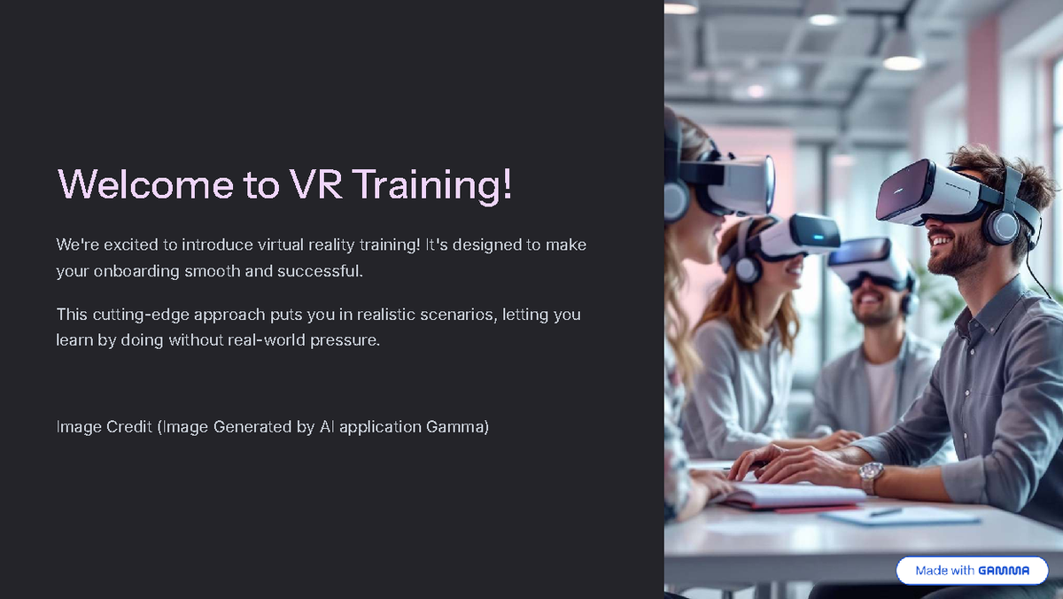 VR Training Overview: Embrace Your New Role with Confidence - Studocu