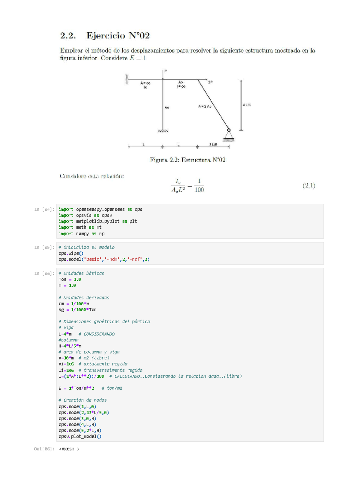 P2 - Python Script for Structural Analysis in OpenSeesPy - Studocu